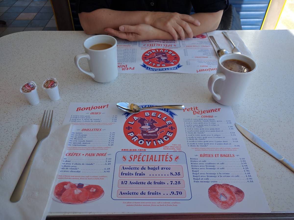 Menu au Restaurant La Belle Province, Berthierville