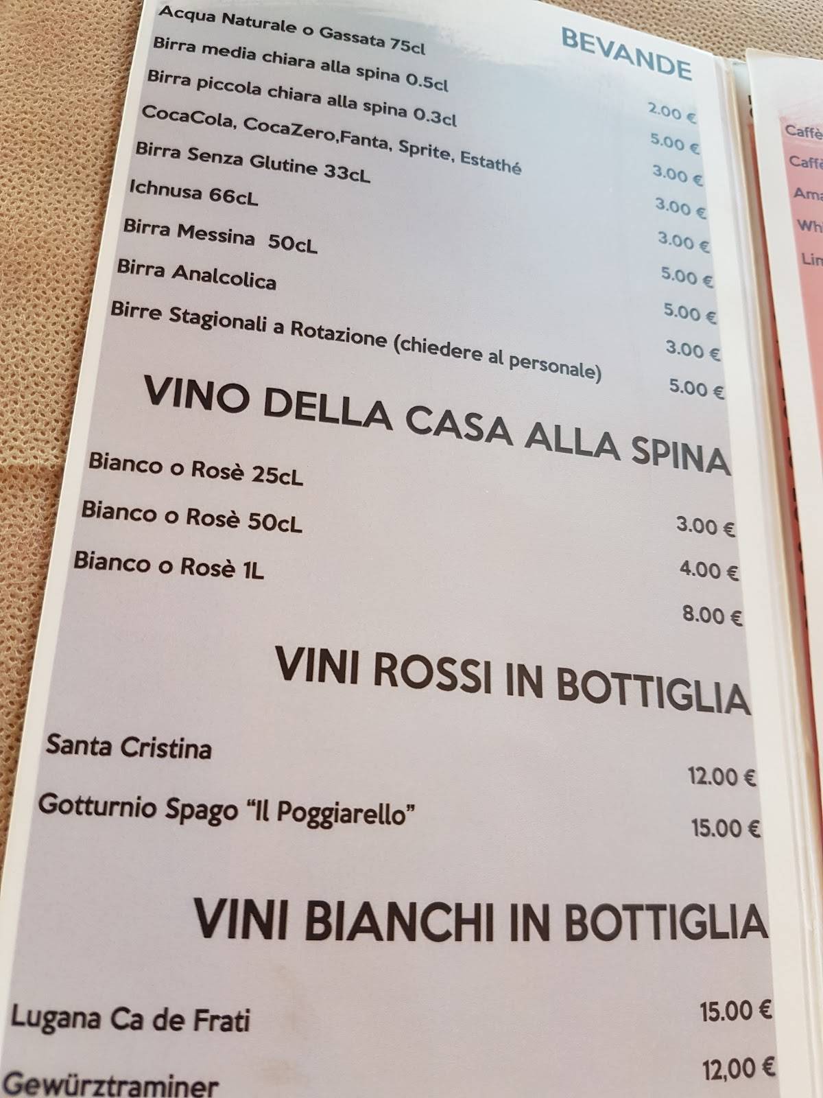 Menu at Ristorante Pizzeria Il Cortile, Cremona