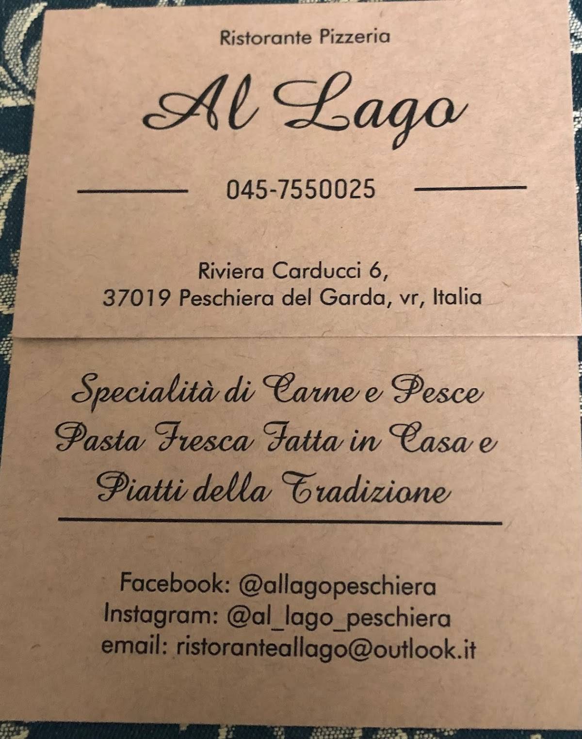 Speisekarte von Ristorante Pizzeria al Lago, Peschiera del Garda
