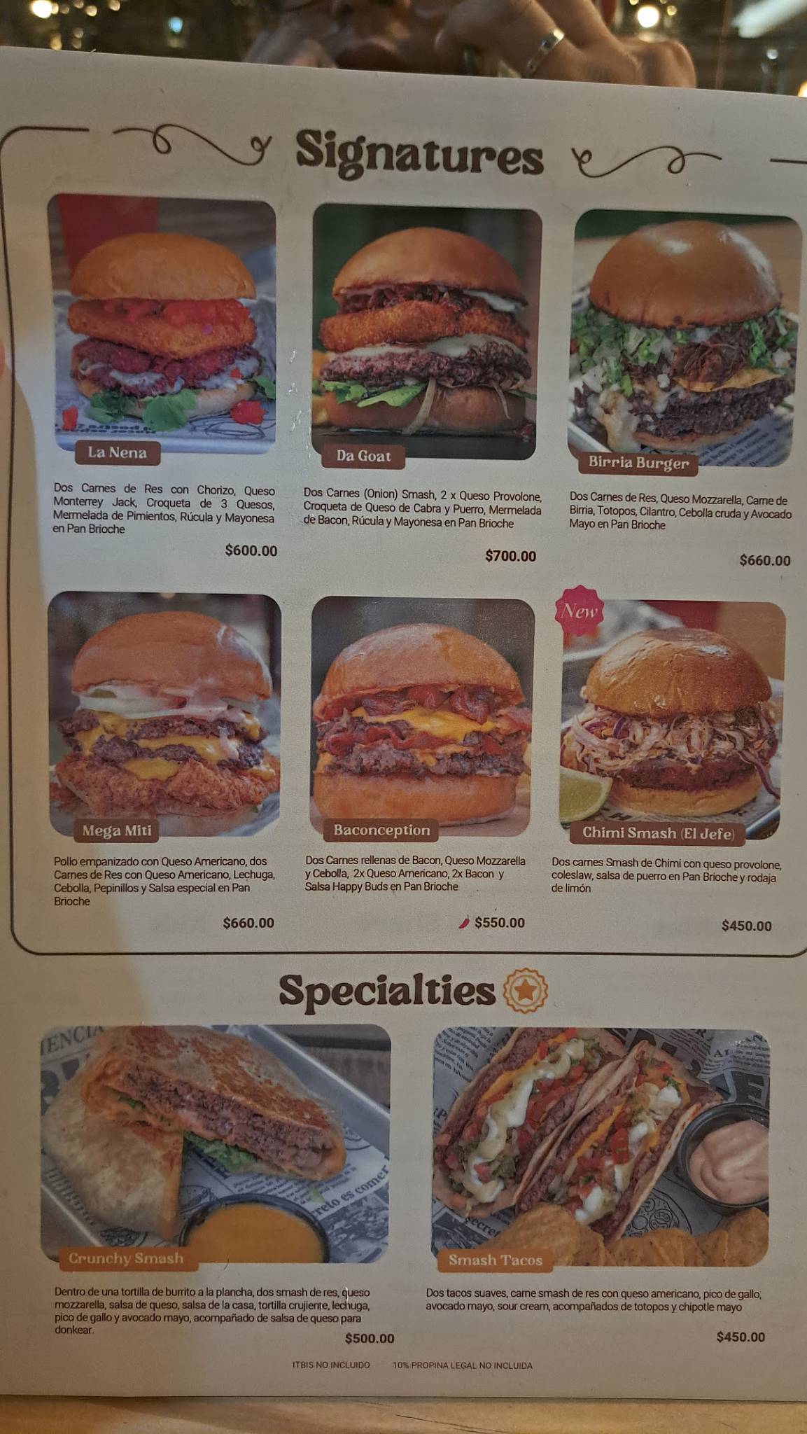 Menu at SMASH BURGER Republica de Colombia, Santo Domingo