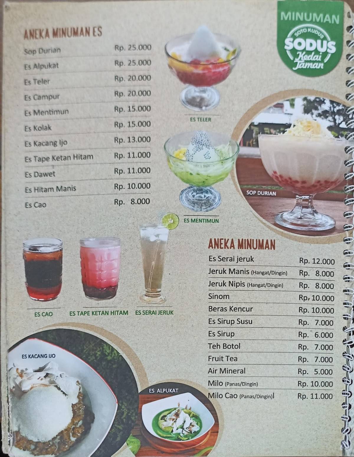 Carta del restaurante SODUS - Soto Kudus Kedai Taman, Surabaya