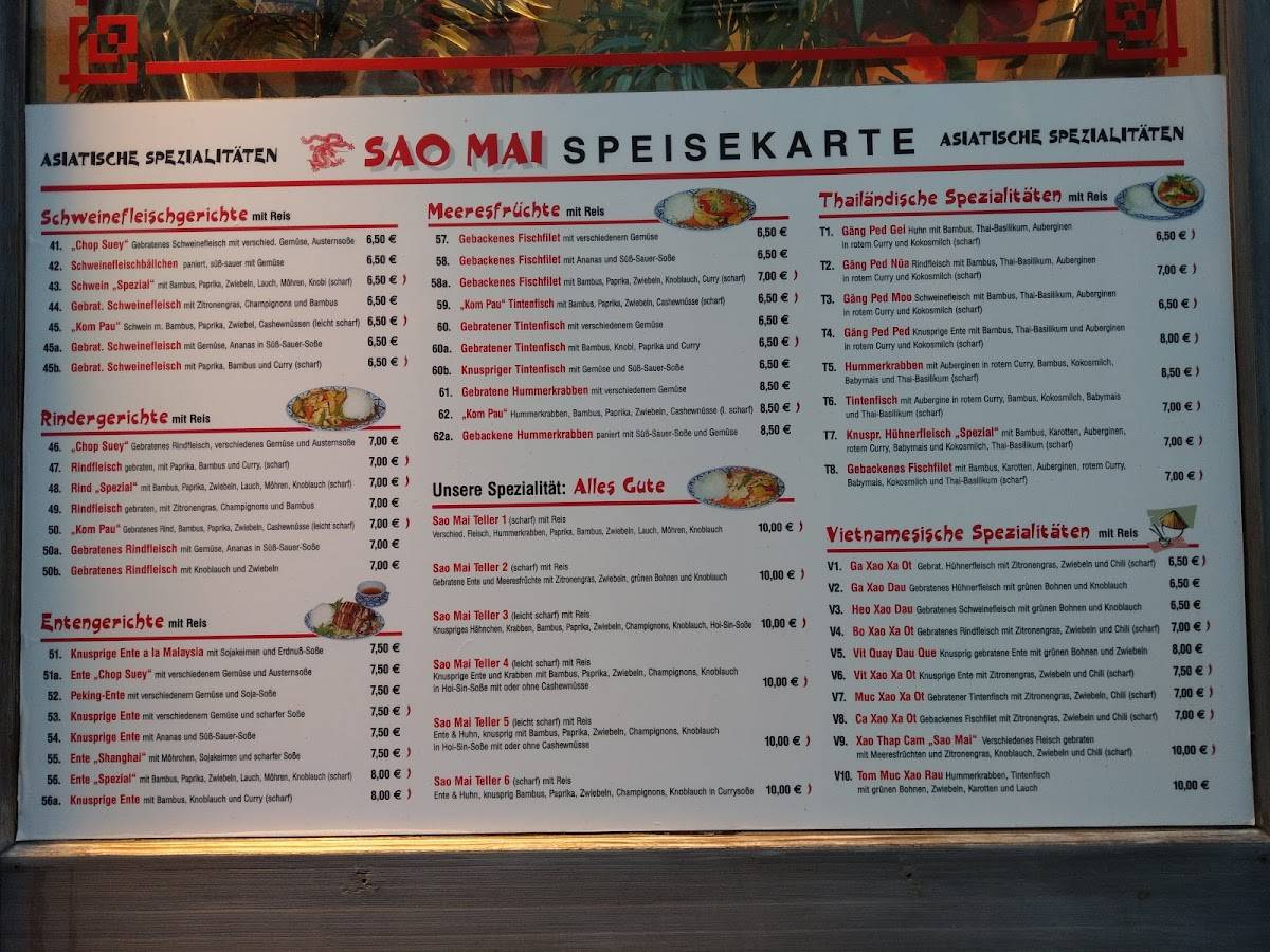 Speisekarte von Sao Mai Schnell-Imbiss, Weilburg