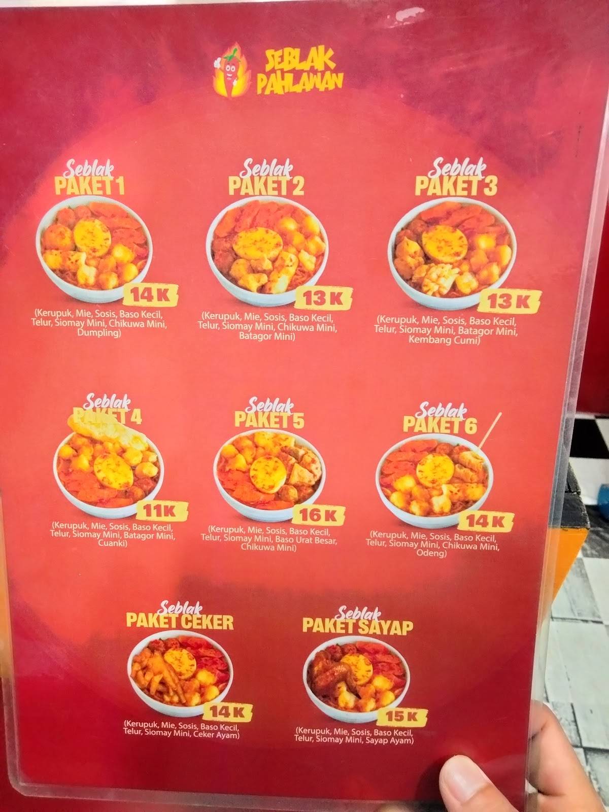 Menu at Seblak Pahlawan Sedati restaurant, Kembangsri