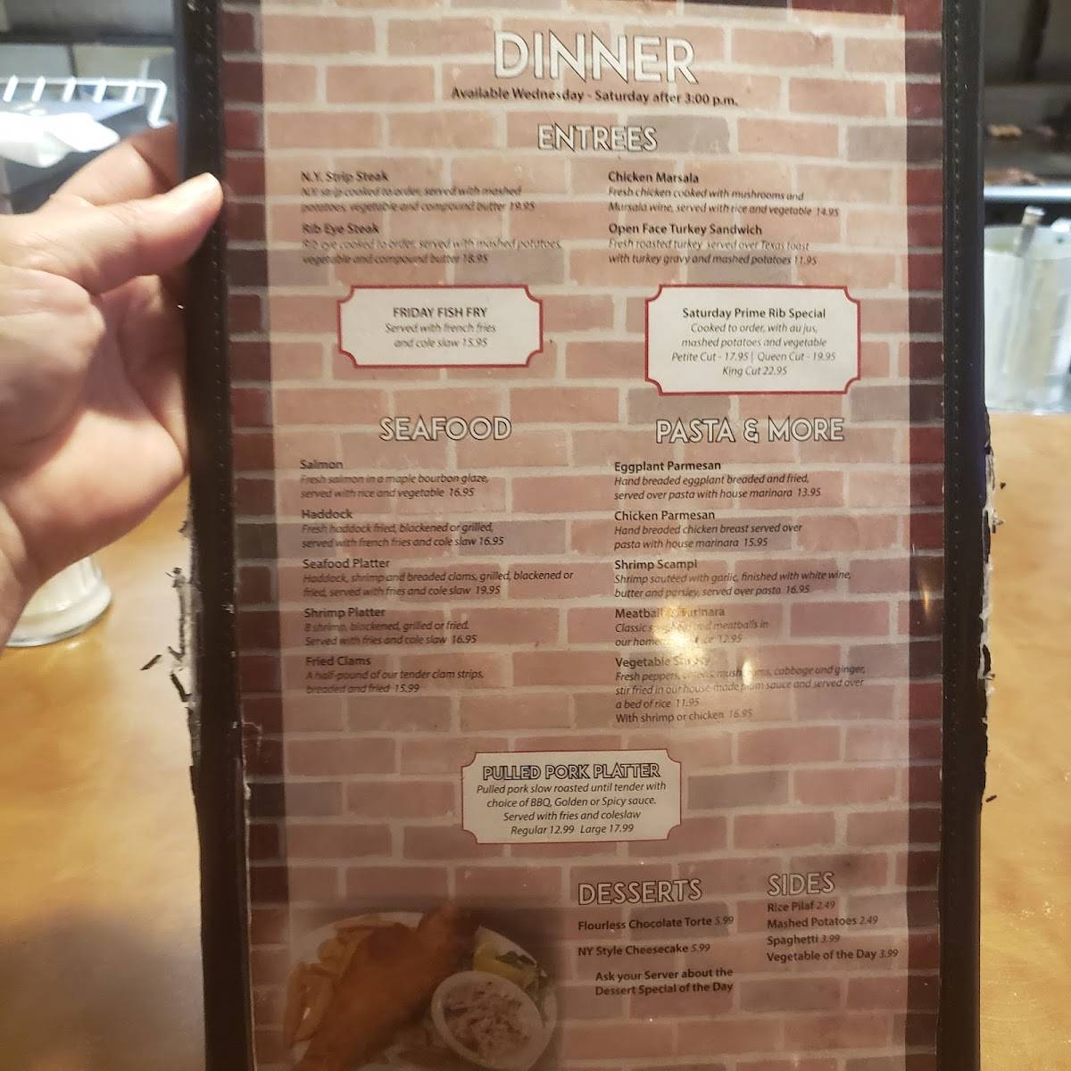 Menu at Sunset Grill restaurant, Ithaca