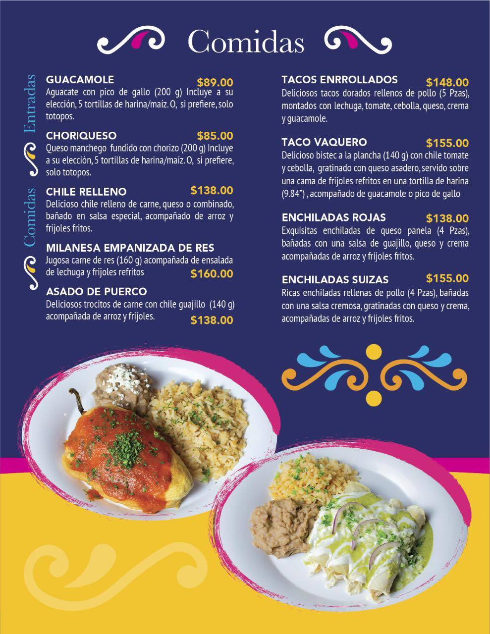 Carta de Talavera Café and Grill, Piedras Negras