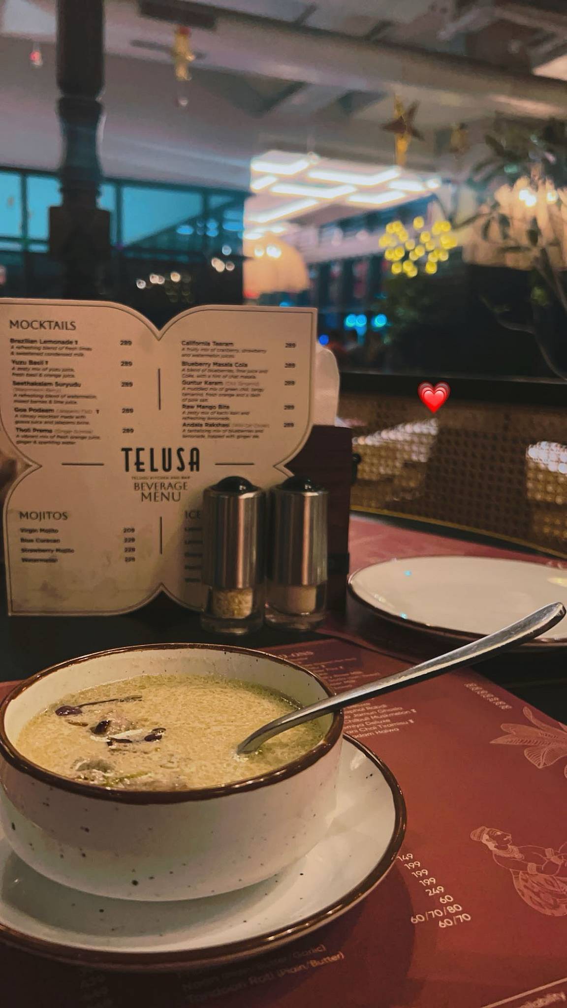 Menu at Telusa Telugu Kitchen and Bar, Hyderabad