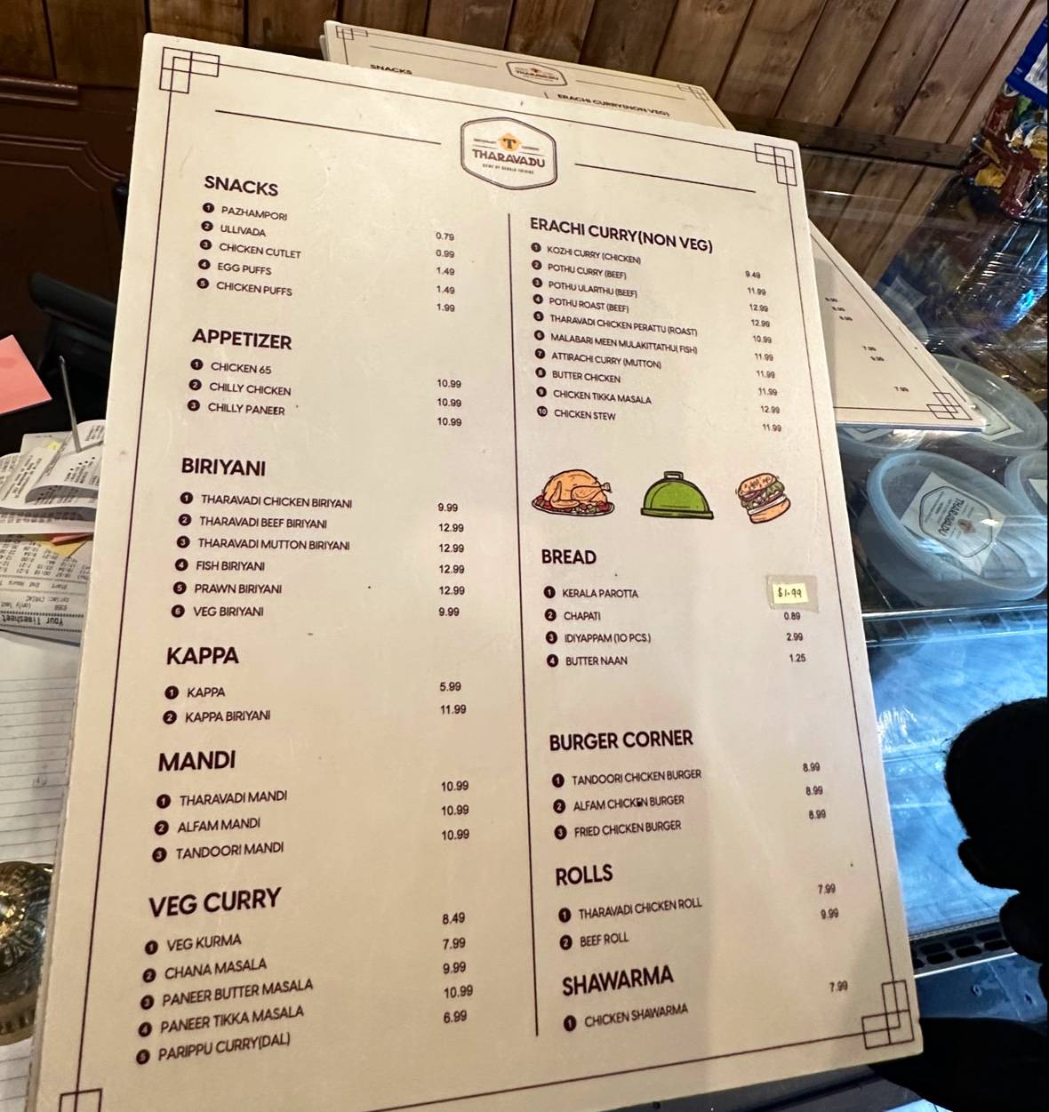 Carta del restaurante Tharavadu Home Of Kerala Cuisine, Toronto