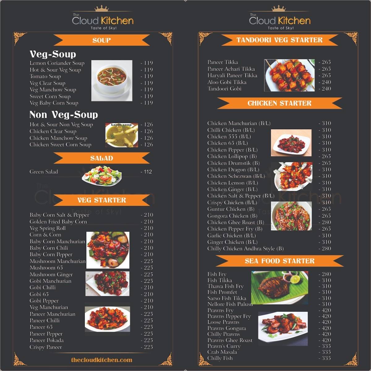 Menu at The Cloud Kitchen Restaurant, Bengaluru