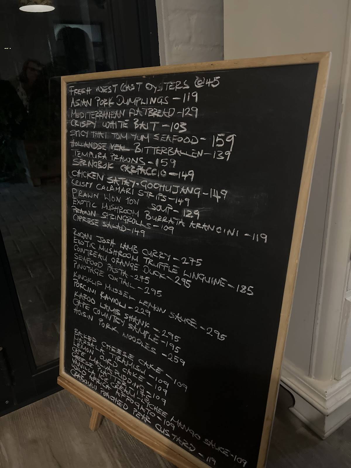 Menu at The Cork Eatery & Wine Bar, Pringle Bay
