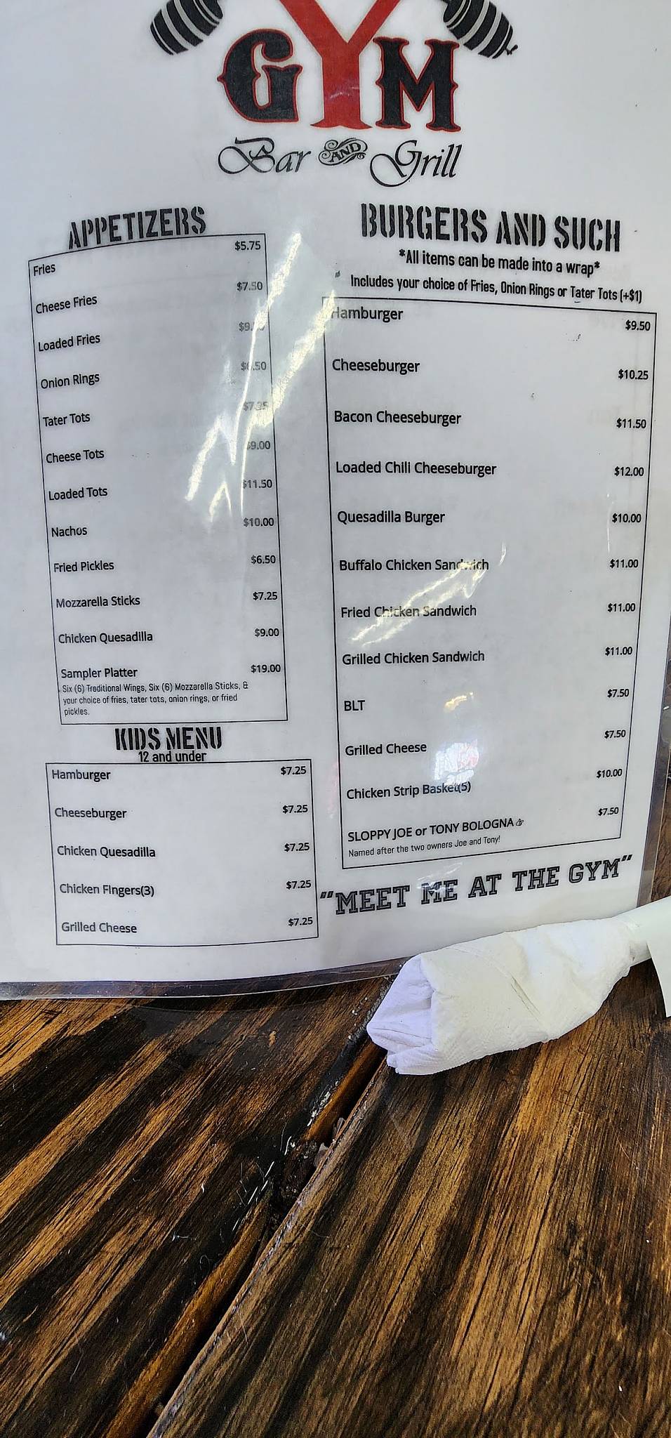 Menu at The Country Gym - Milton restaurant, Milton