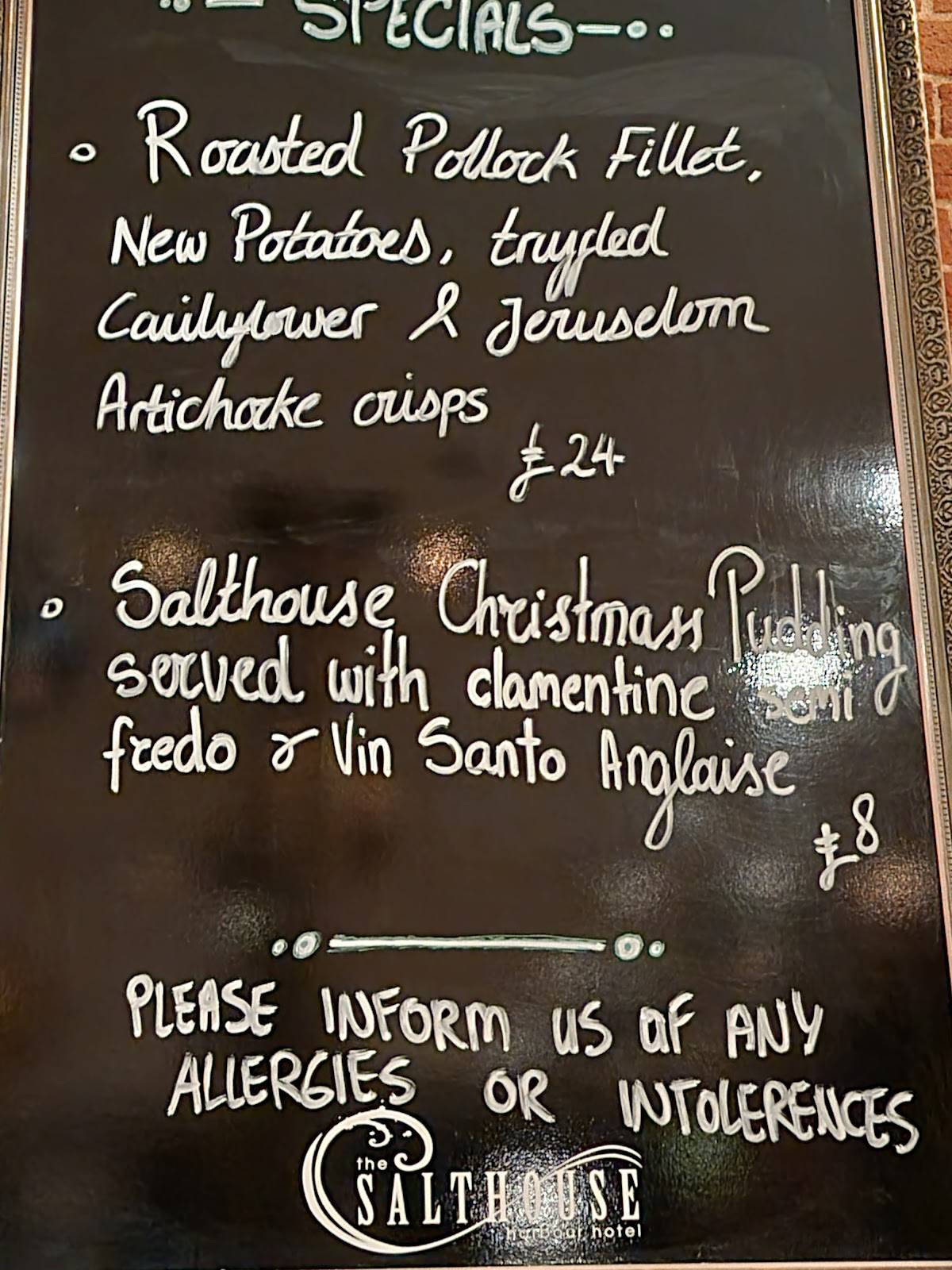 Menu at The Eaterie @ the Salthouse Harbour Hotel restaurant, Ipswich