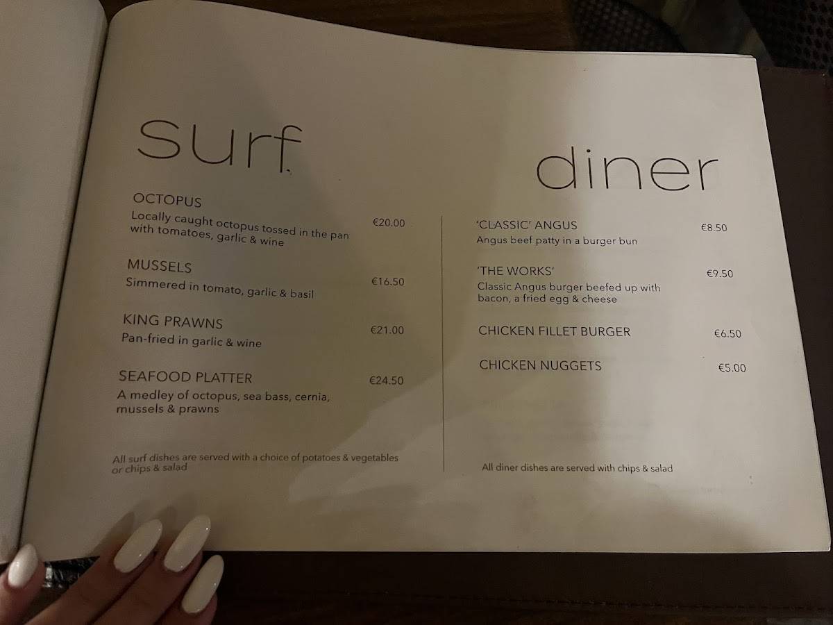 Menu at The Fat Rabbit restaurant, Nadur