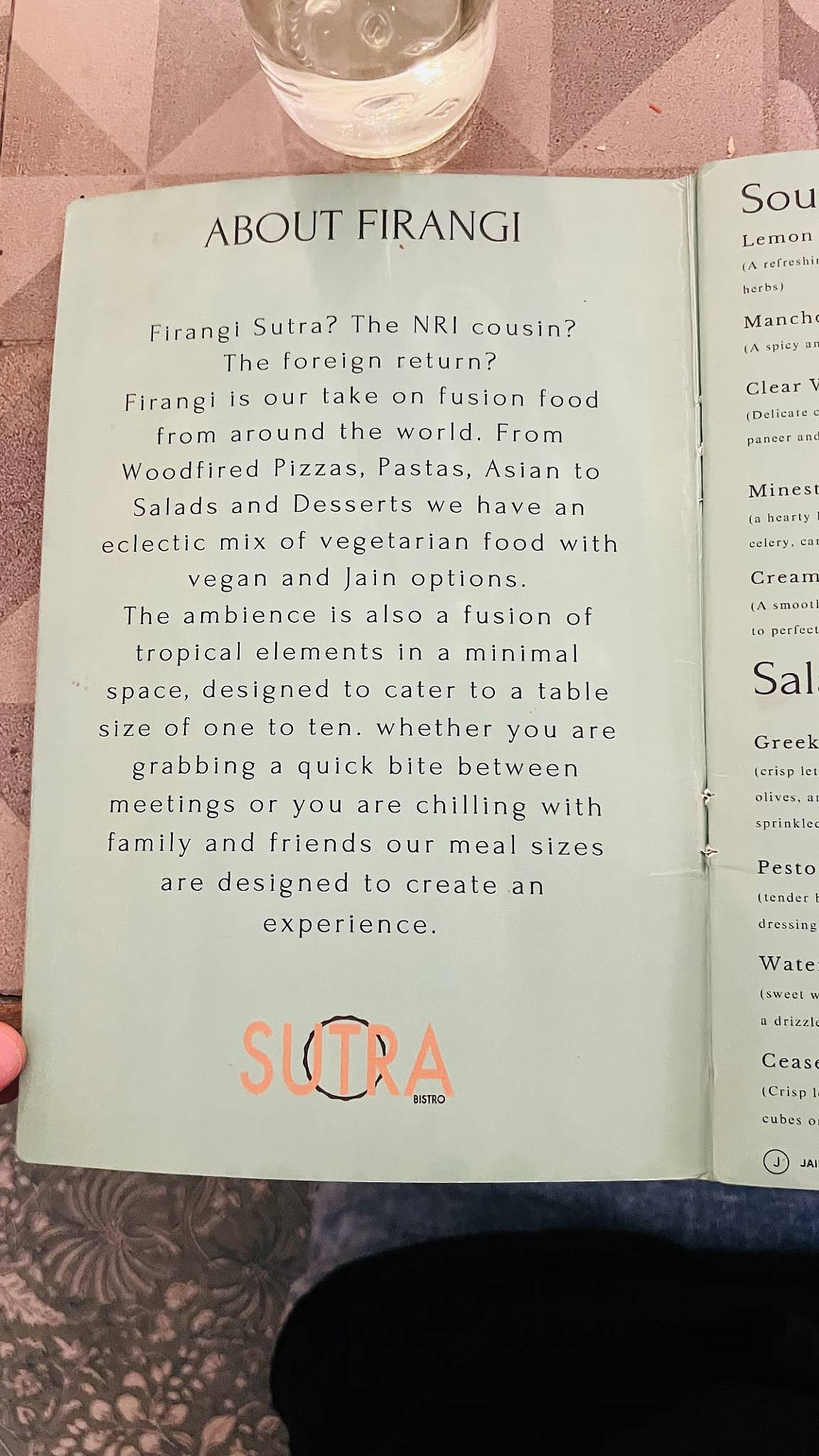 Menu at The Firangi Sutra ( vegetarian asian & continental ), Mysuru