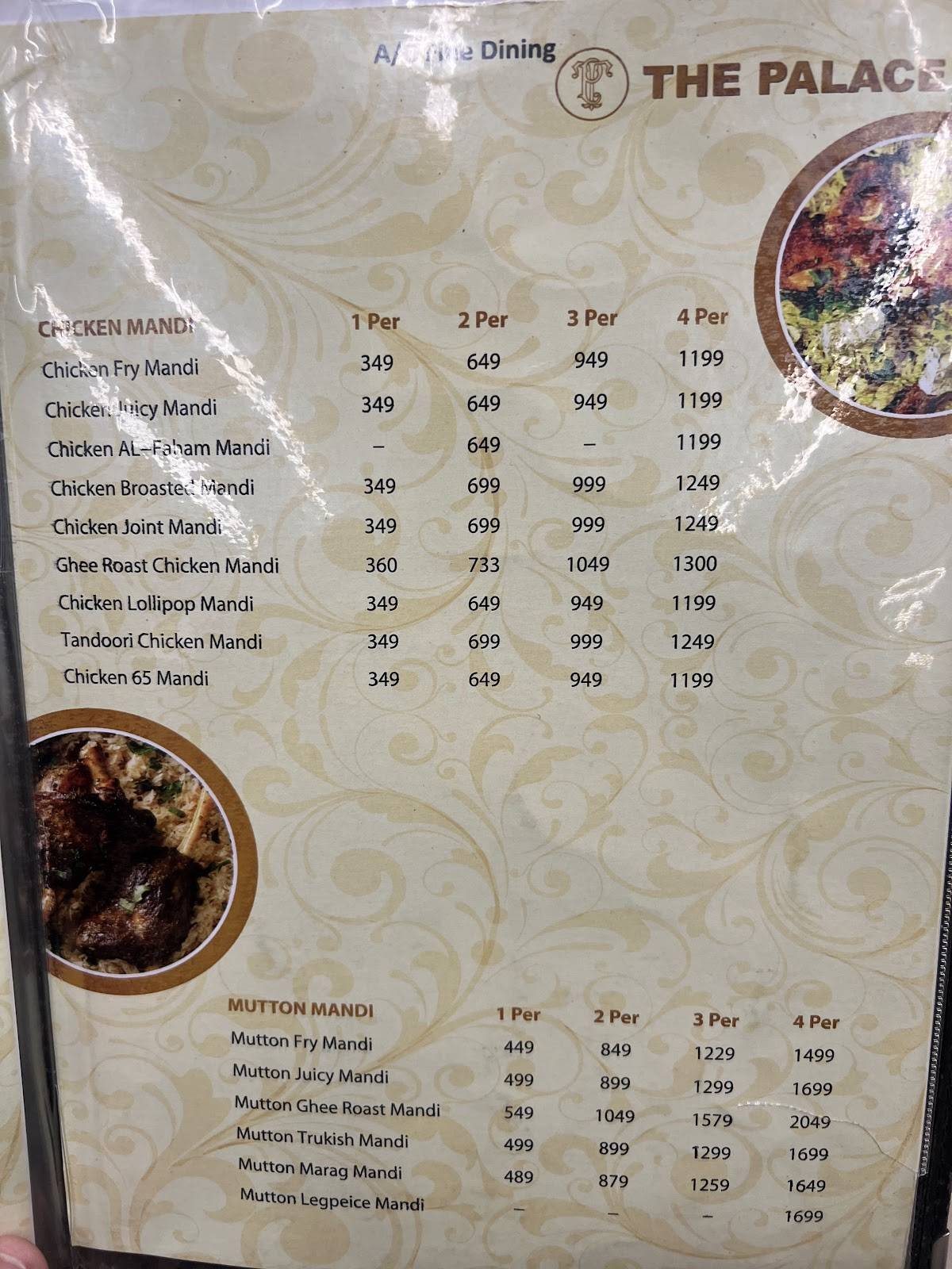 Menu at The Palace Hotel NH9, Rudraram