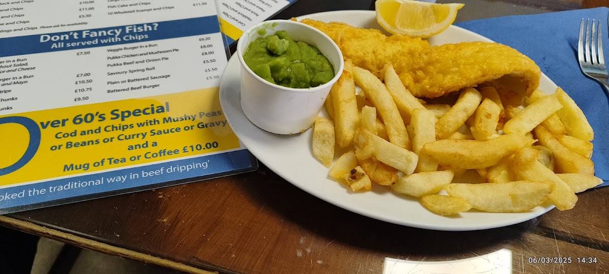 Menu at The Sheringham Trawler restaurant, Sheringham