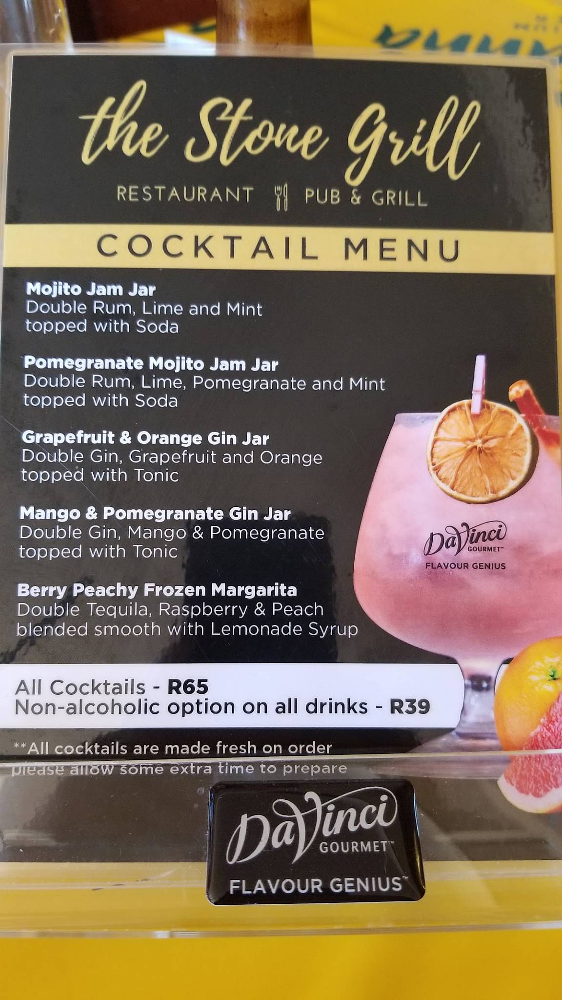 Menu at The Stone Grill Restaurant & Bar, Pretoria