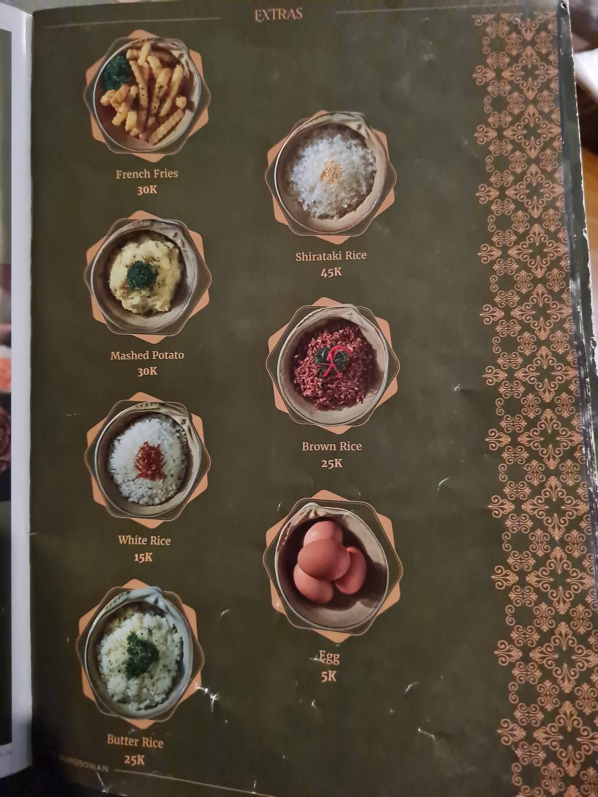 Menu at The Surosowan restaurant, Cilegon