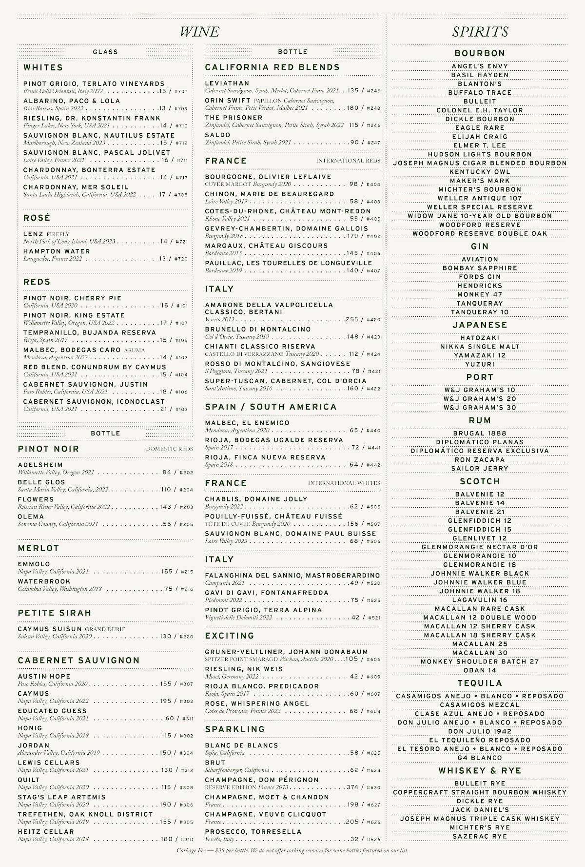 Menu at The Union restaurant, East Meadow