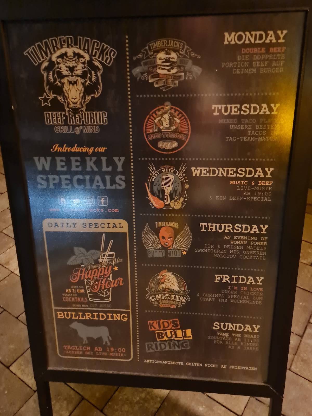 Speisekarte von Timberjacks Siegen steakhaus, Siegen