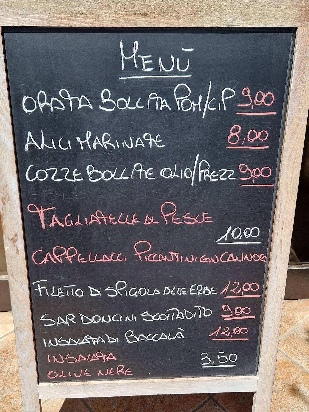 Menu da Trattoria Bar Nadia, Fano
