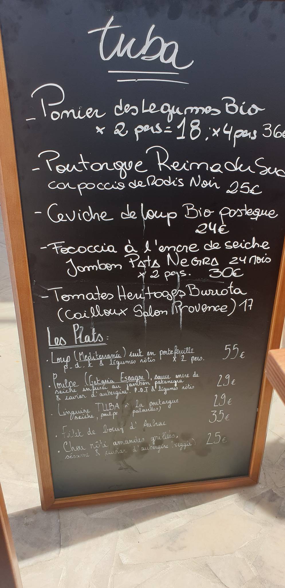 Menu at Tuba Club - Cabanons et Restaurant, Marseille