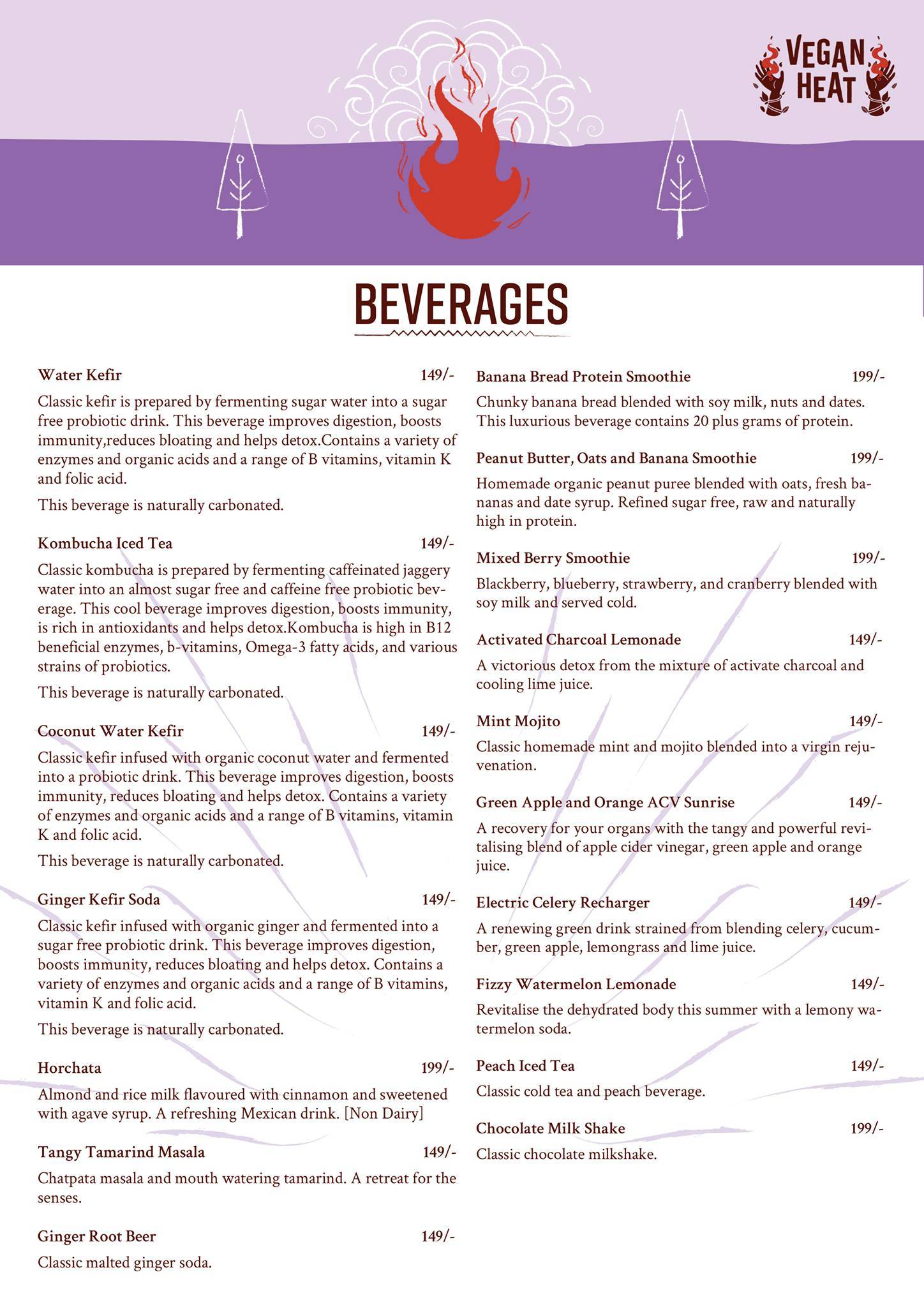 Menu at Vegan Heat, Bengaluru, 178/10