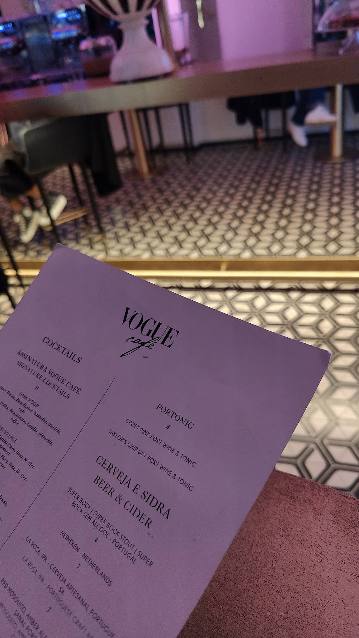 Menu at Vogue Café Porto, Porto