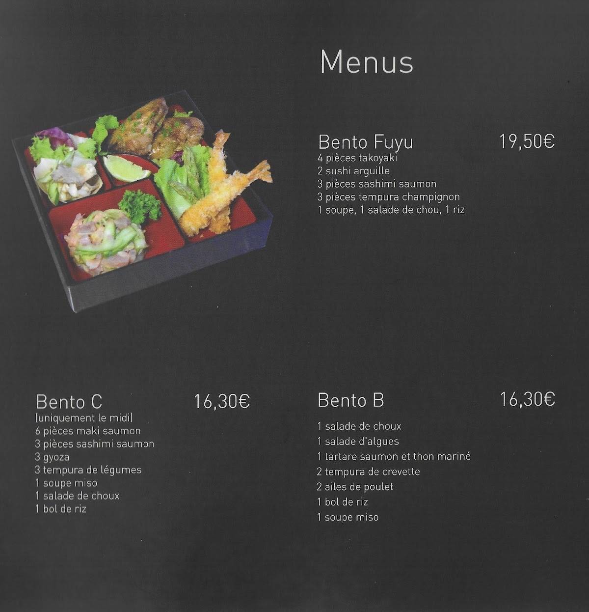 Menu au Naka Naka restaurant, Belfort