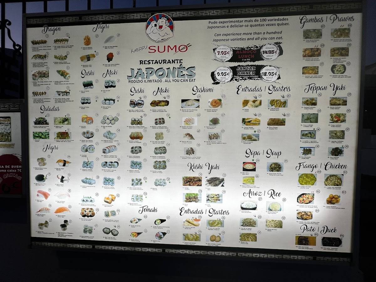 Menu em Restaurante Happy Sumo, Lagos