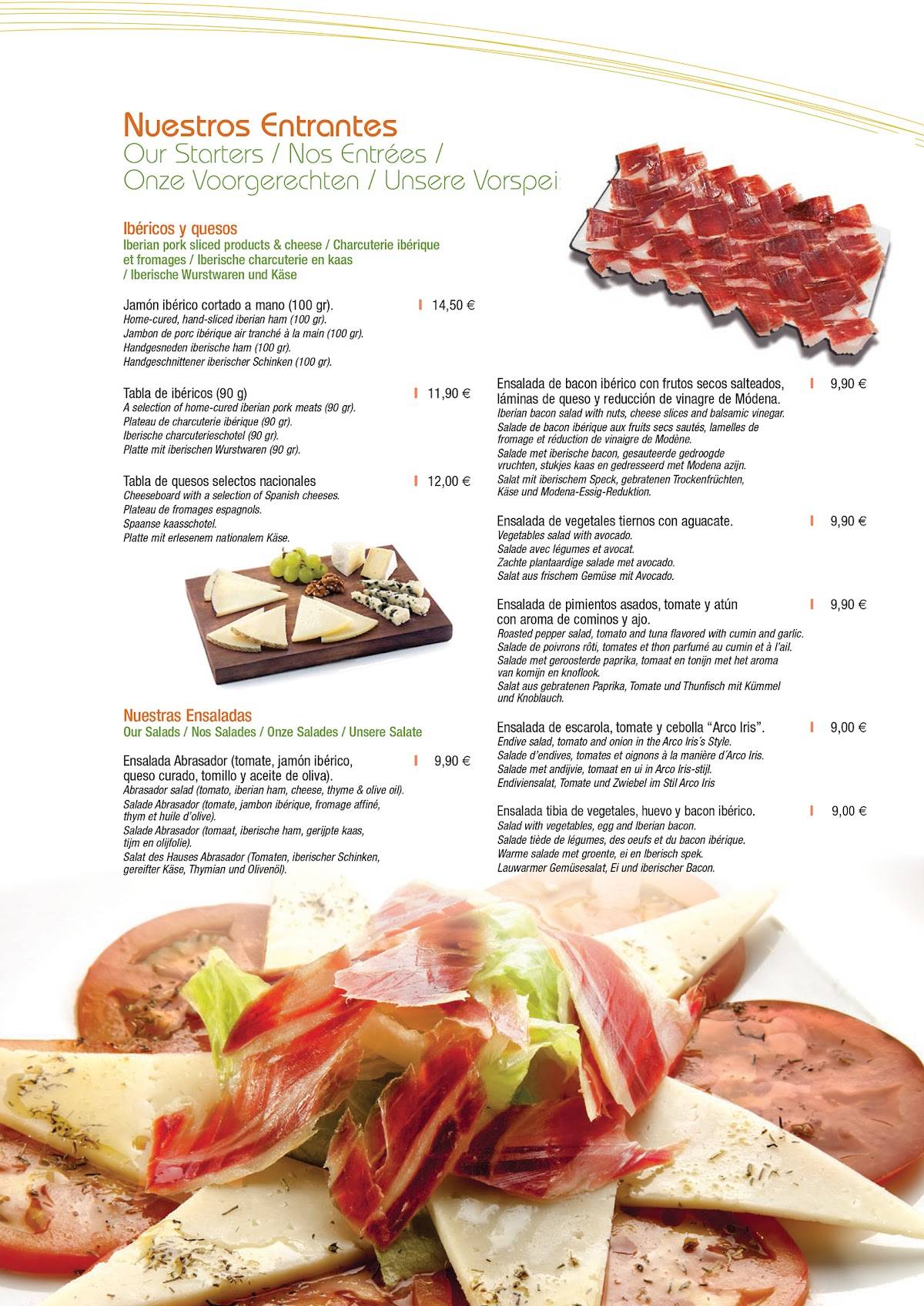 Carta del restaurante Abrasador Arco Iris, Villaviciosa del Odón