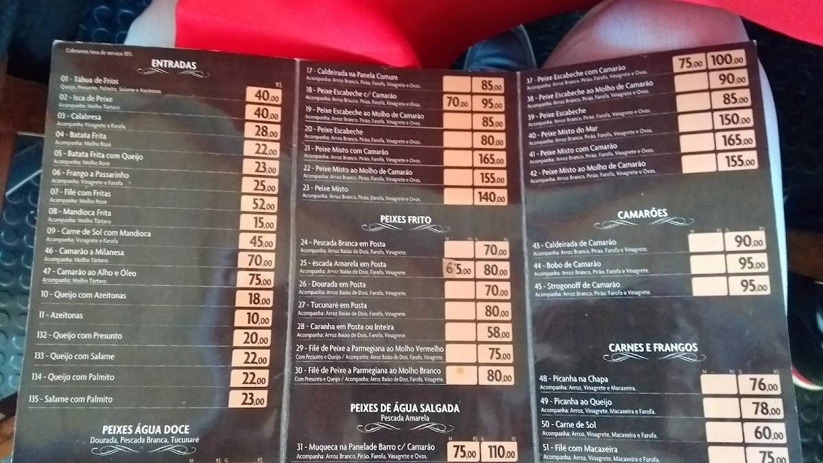 Menu em Restaurante Perfil Flutuante, Imperatriz
