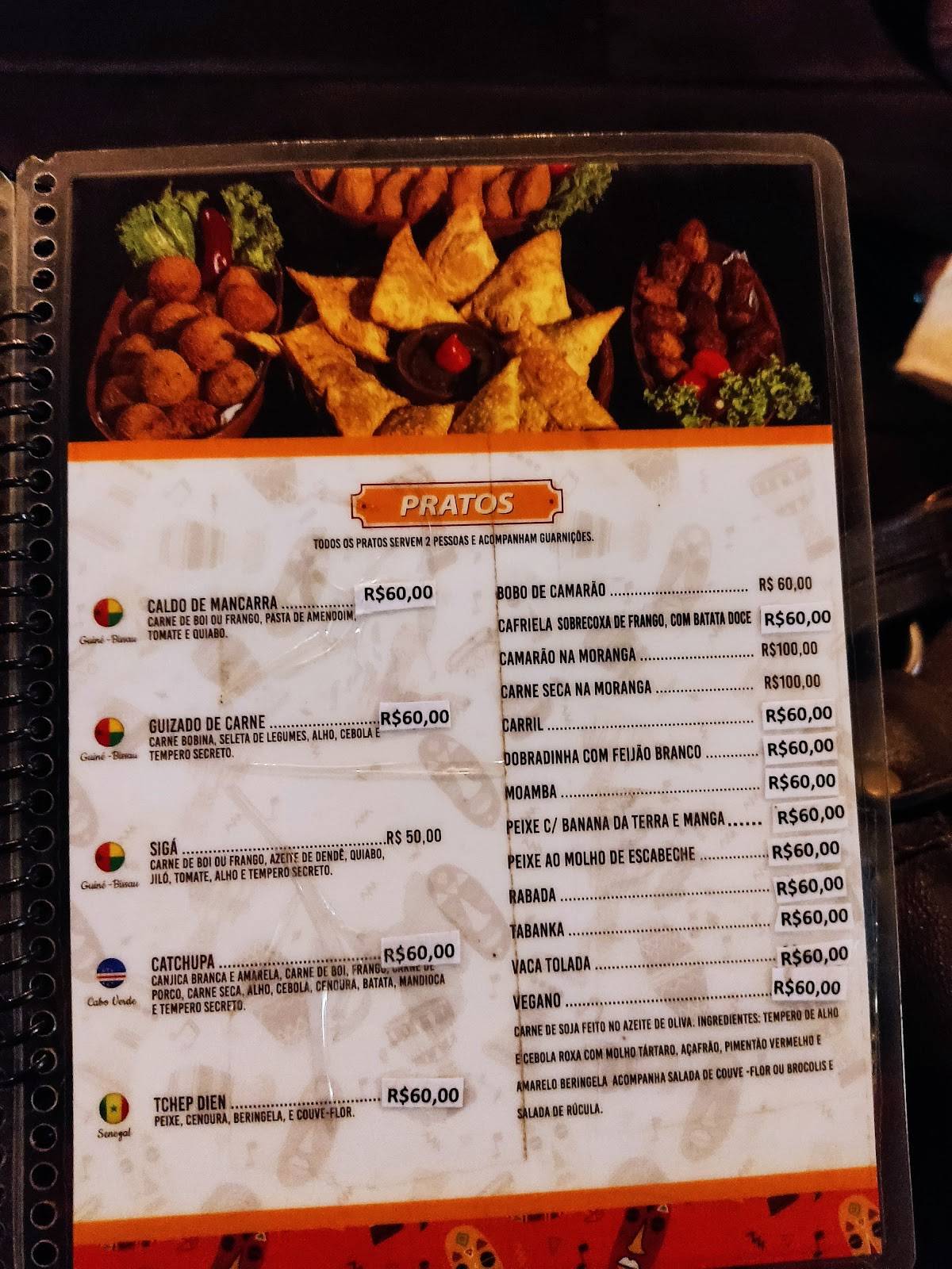 Menu em Tabanka Bar, Maringá