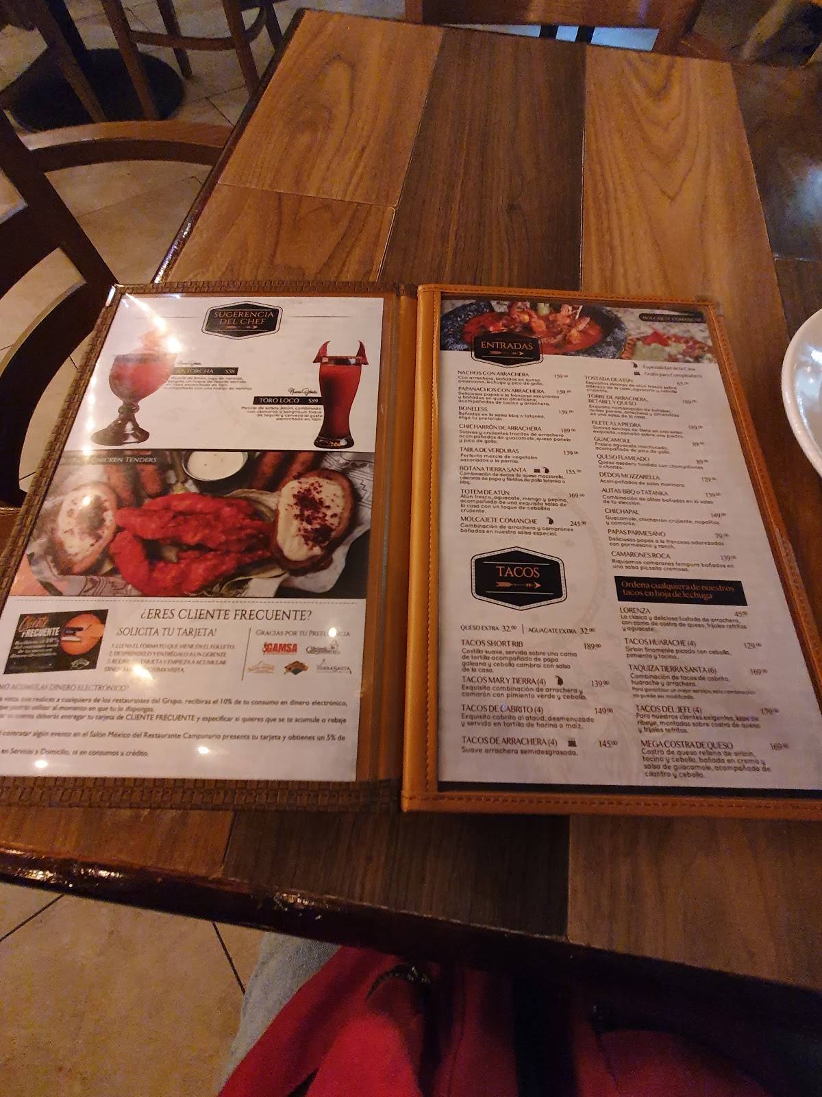 Menu at Restaurante Tierra Santa - Piedras Negras, Piedras Negras, Lib ...