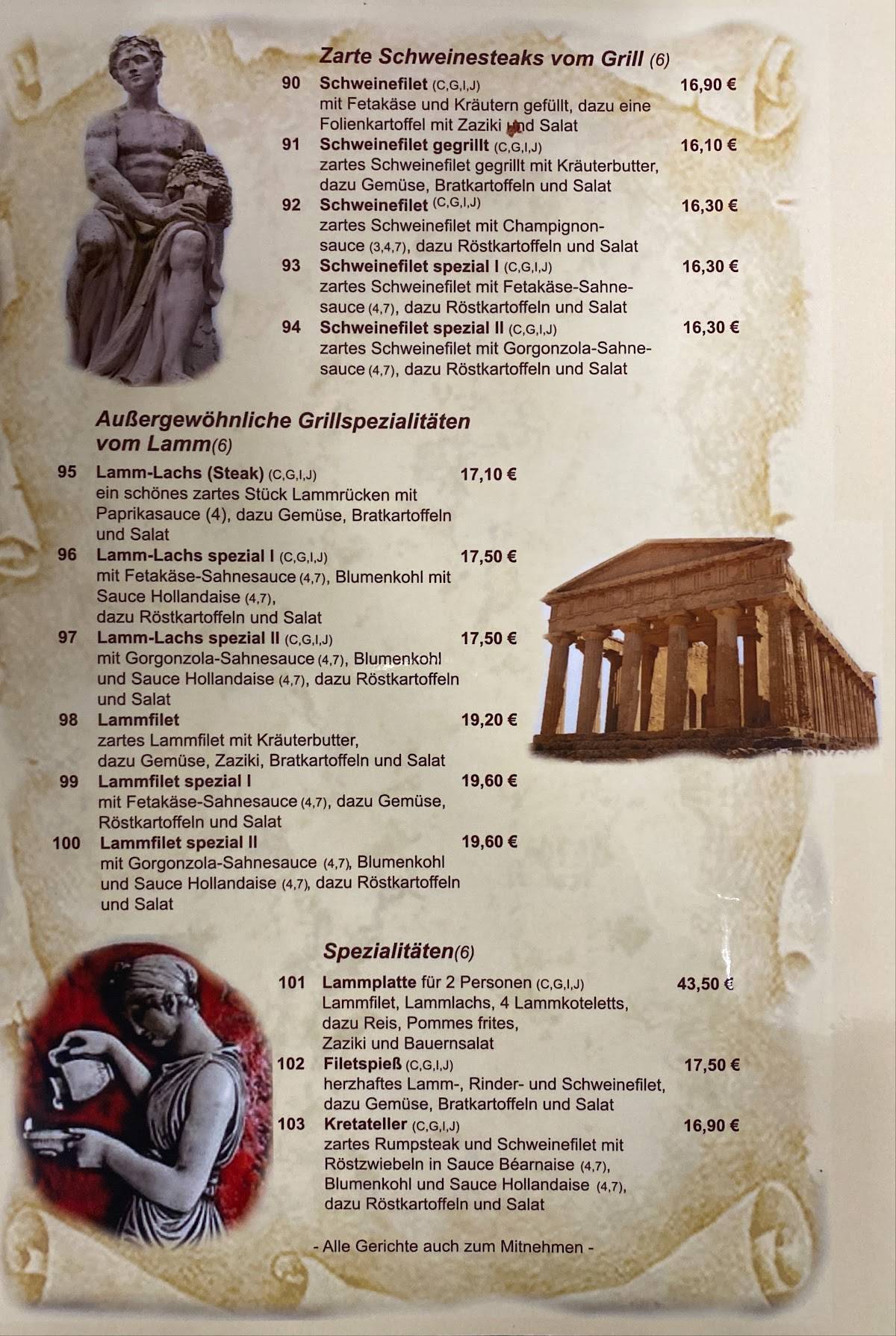 Speisekarte von Restaurante Troja, Magdeburg