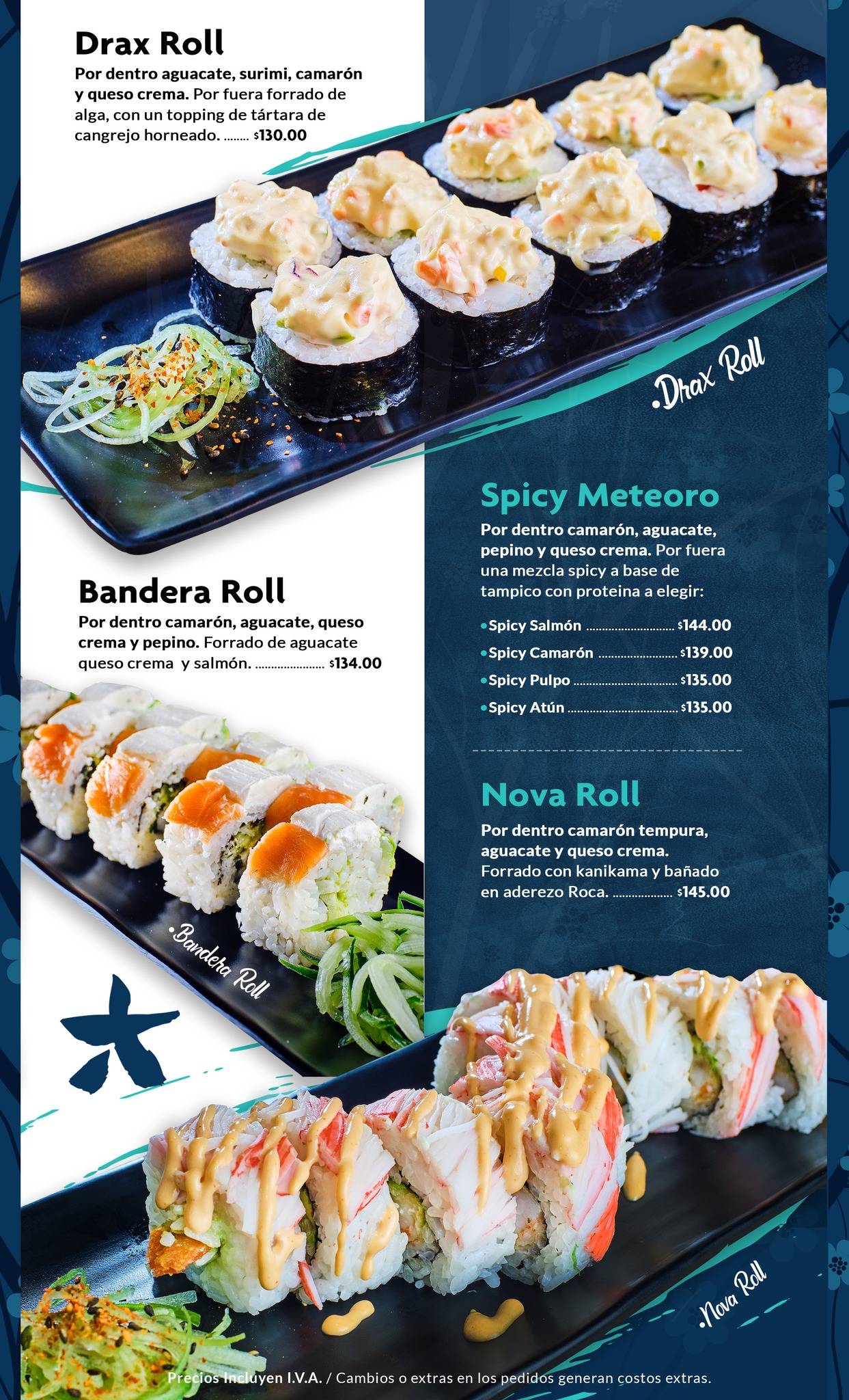 Carta del restaurante Sushi Estrella, Reynosa