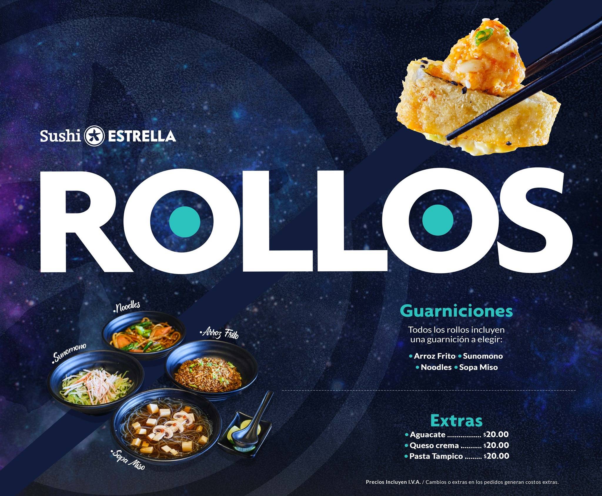 Carta del restaurante Sushi Estrella, Reynosa