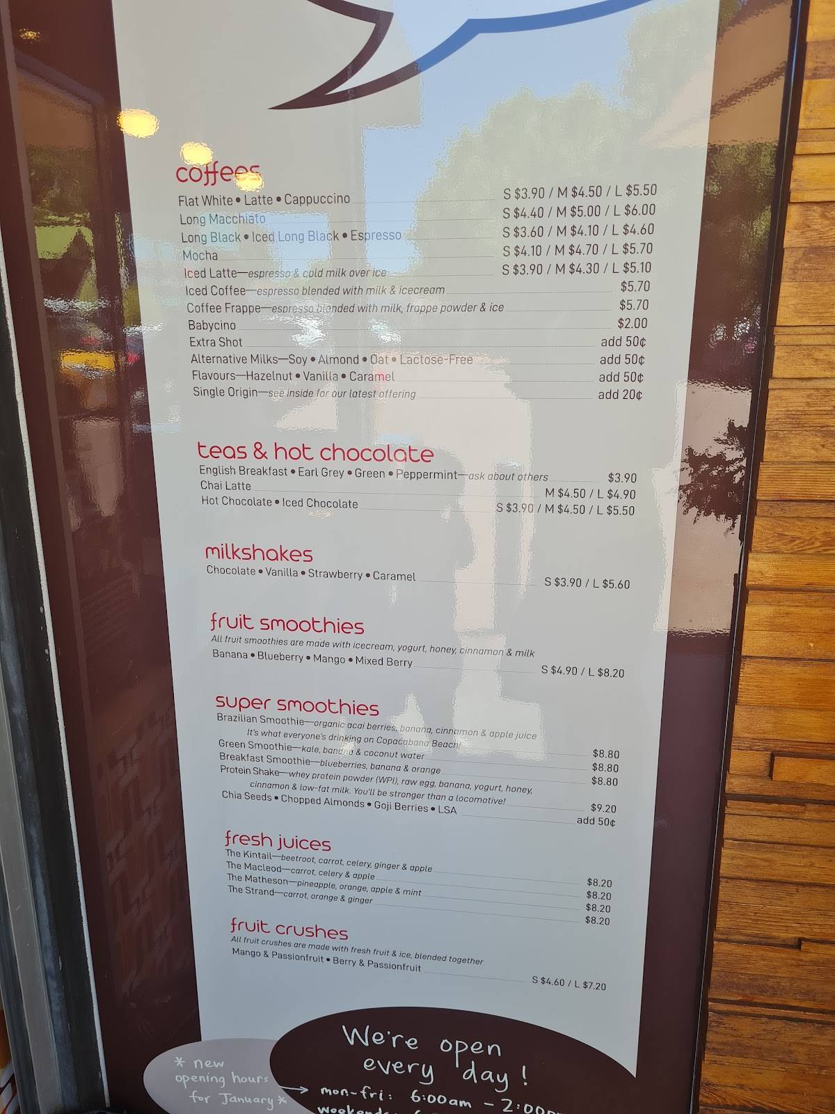 Menu at Rhubarb Cafe, Applecross