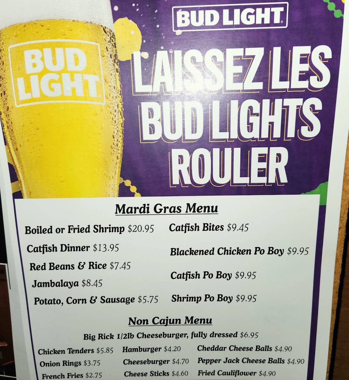 Menu at Rick's 718 Bar & Grill, Evansville