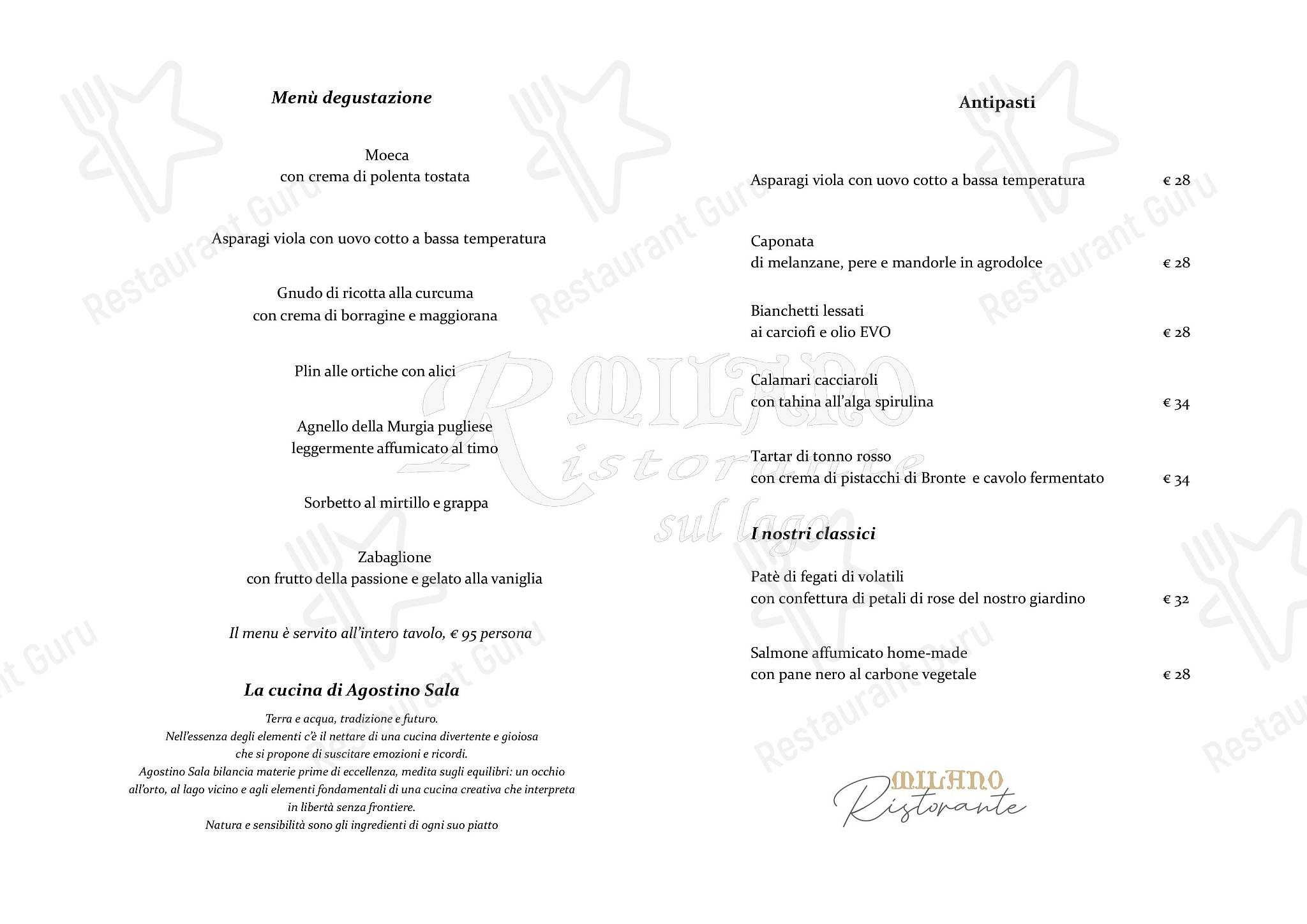 Menu da Ristorante Milano, Verbania, Corso Zanitello
