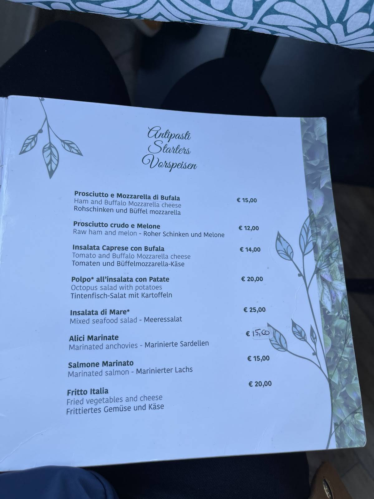 Menu at Ristorante Pizzeria Verginiello, Capri, Via Lo Palazzo