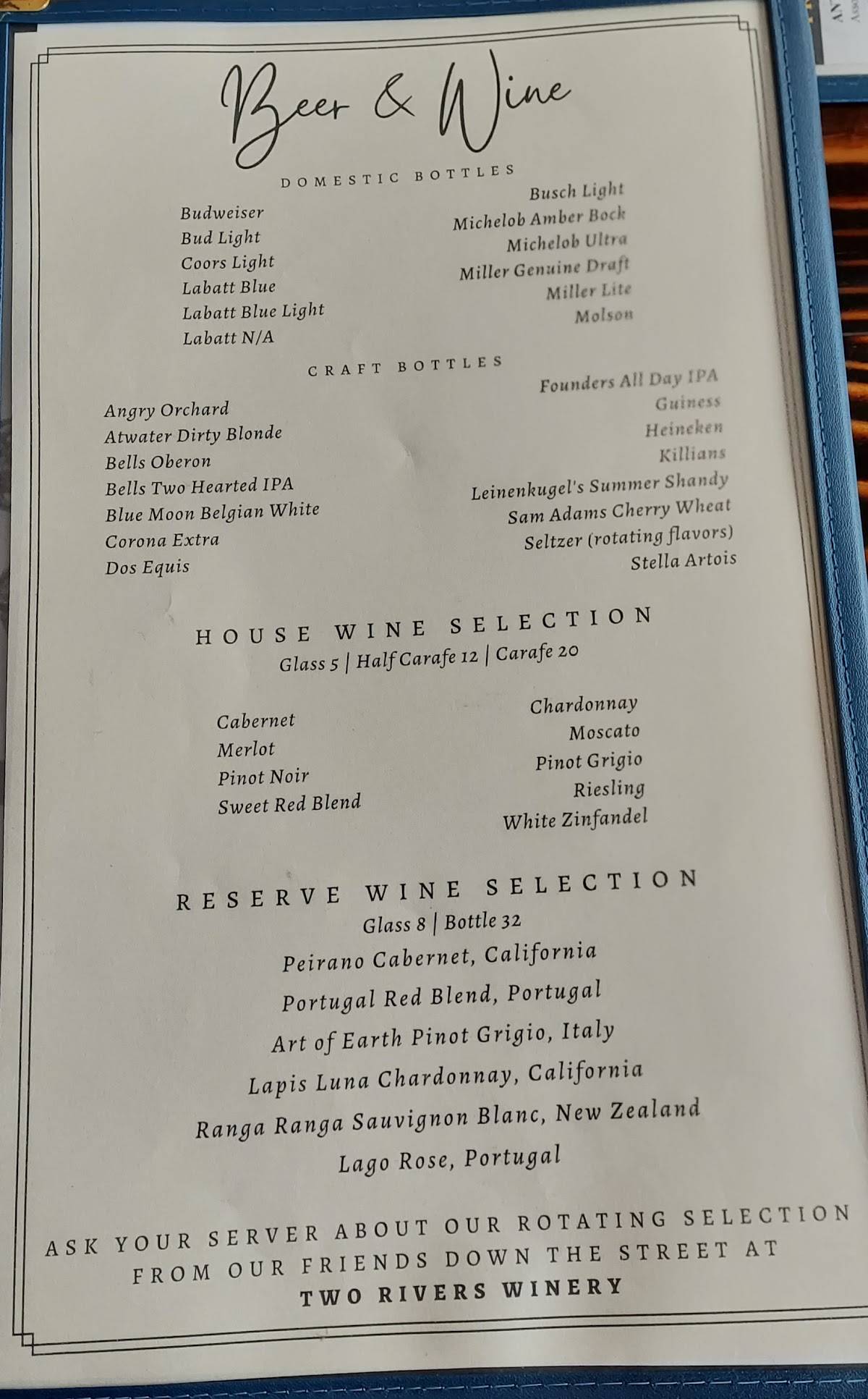 Menu at Riviera Restaurant & Bar, Marine City