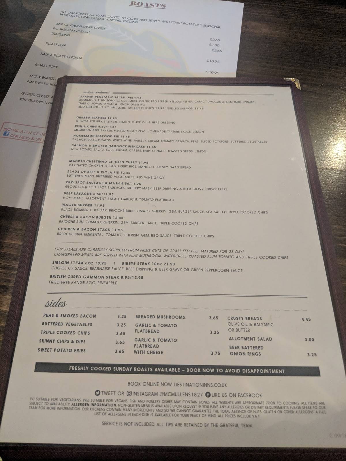 Menu at Robin Hood pub & bar, Enfield, 240 The Ridgeway