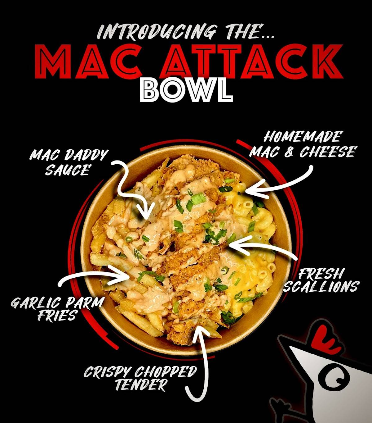 Menu at Chick’n Out restaurant, Rochester