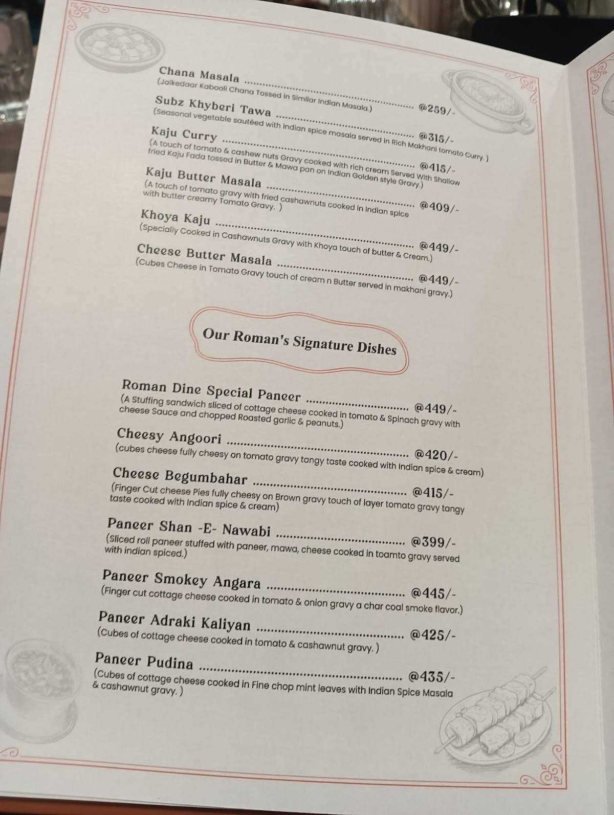 Menu at Roman Dine, Surat