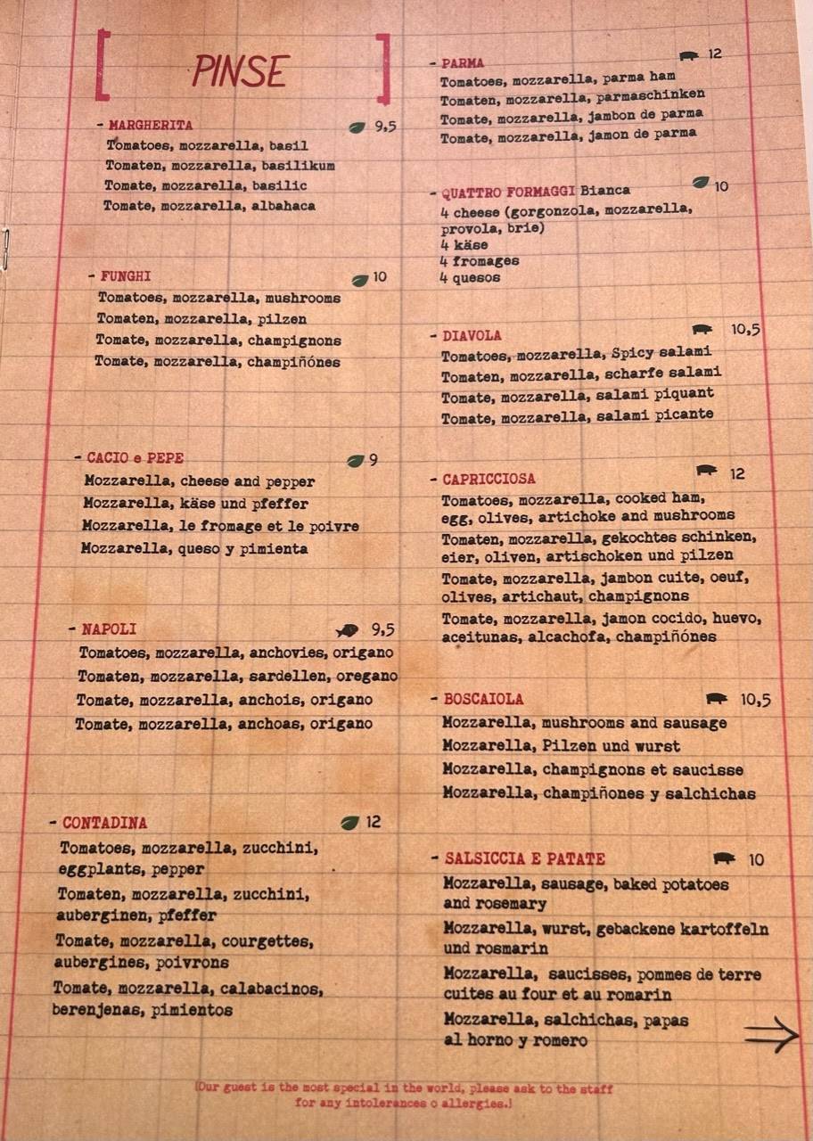 Speisekarte von Nannarella restaurant, ROM