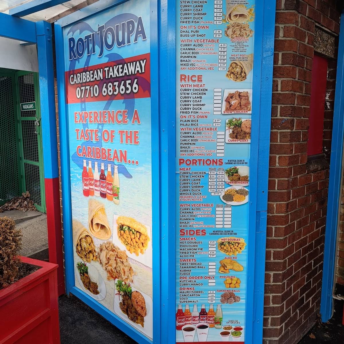 Menu at Roti Joupa Clapham Junction restaurant, London