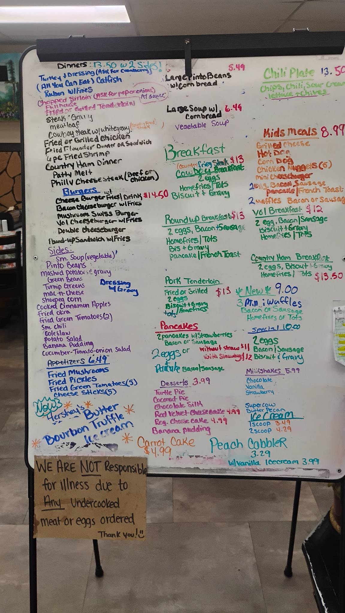 Menu at Round Up Restaurant and Ice Cream, Knoxville