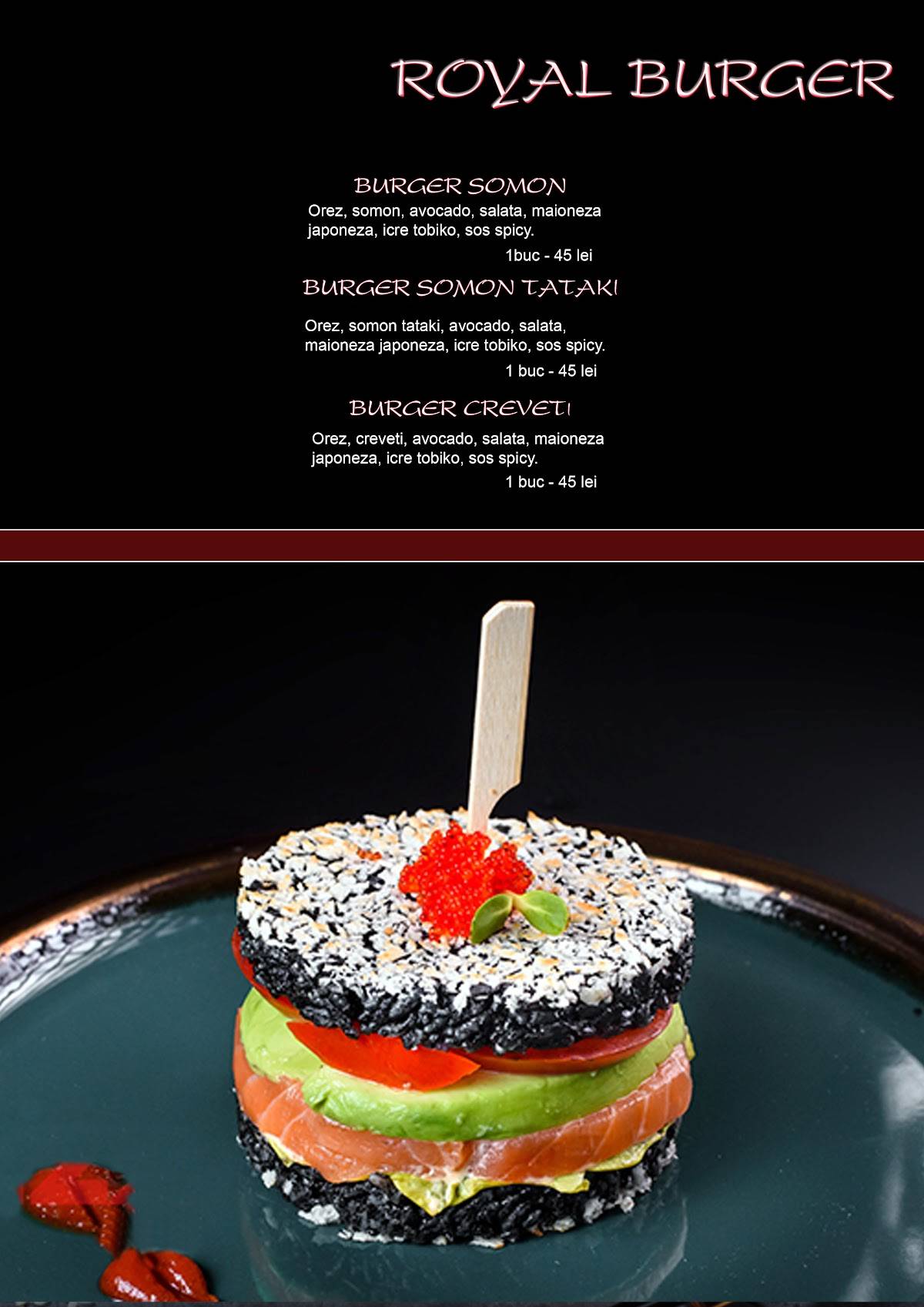 Menu au Royal Sushi RestoBar, Tunari