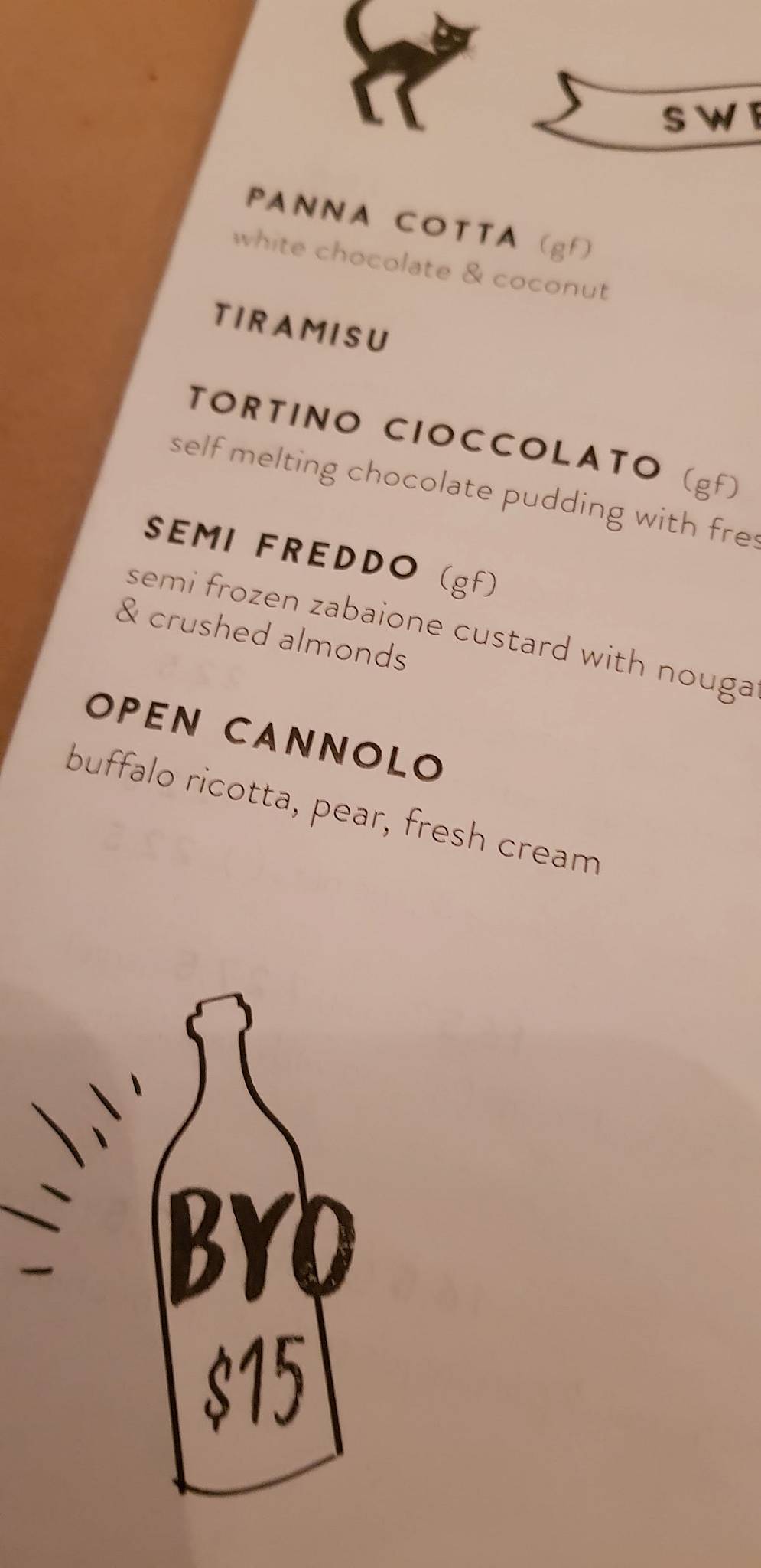 Menu at Ruby Red Flamingo restaurant, North Adelaide