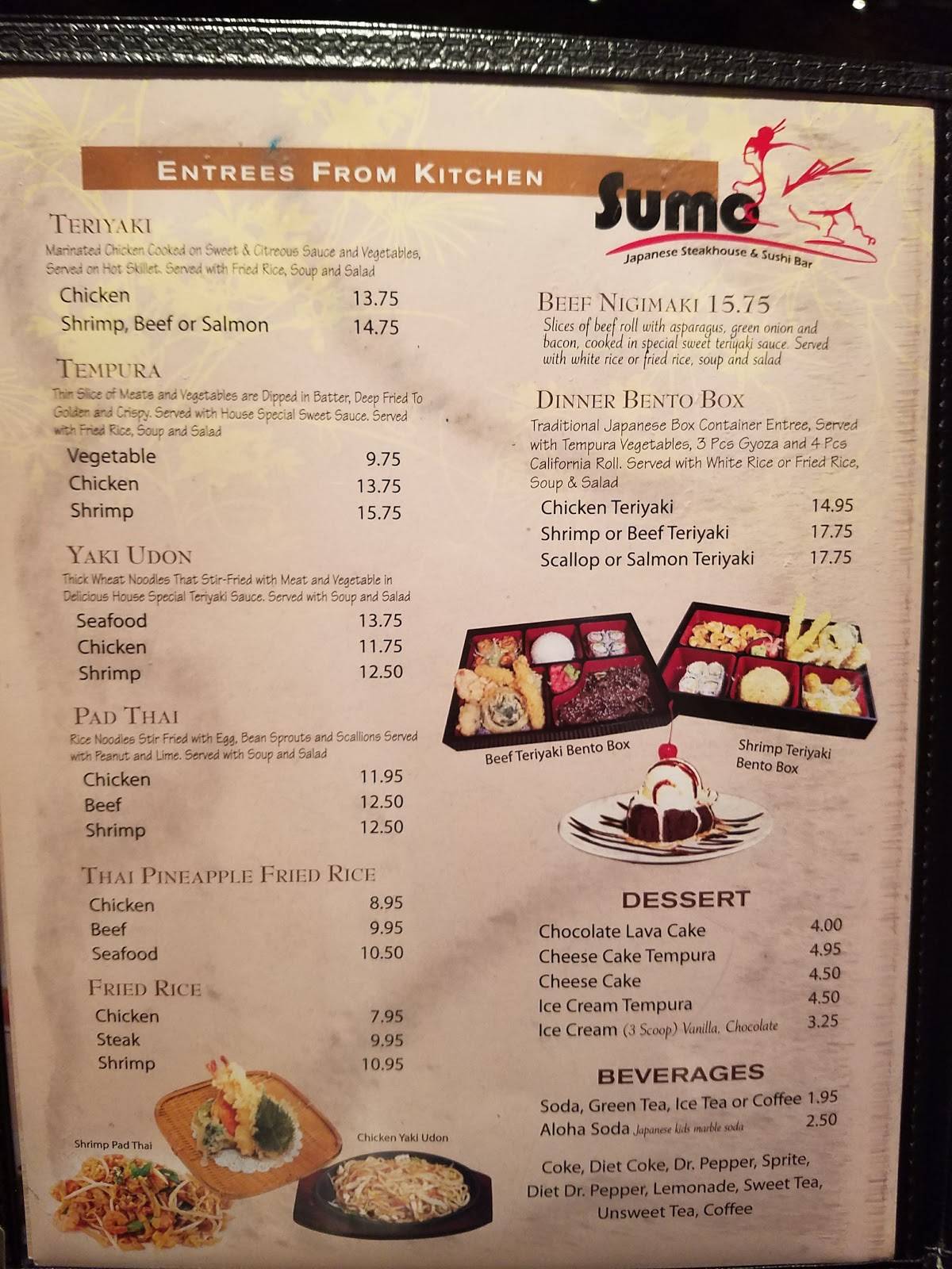 Menu at Sumo Japanese Steakhouse & Sushi Bar, Russellville